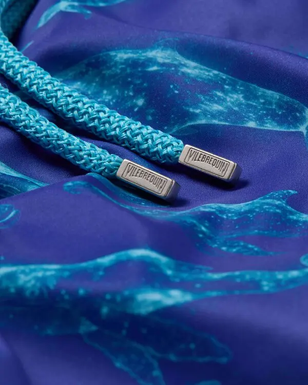 Vilebrequin Ultralight And Packable Sparkling Whales Swim Trunks - Blue