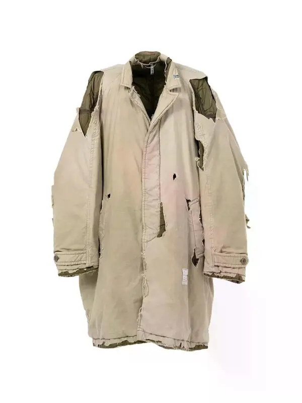 Mihara Yasuhiro Distressed Balmacaan Coat