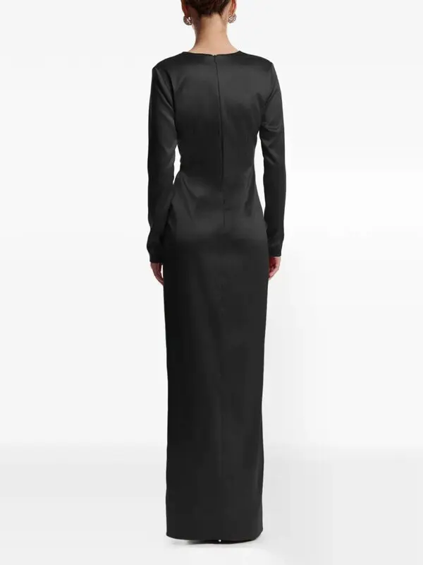 FRAMBOISE V-neck Long Sleeve Split Dress