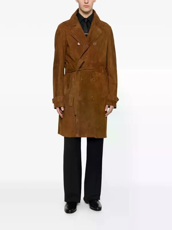 SALVATORE SANTORO Belted Double-breasted Coat
