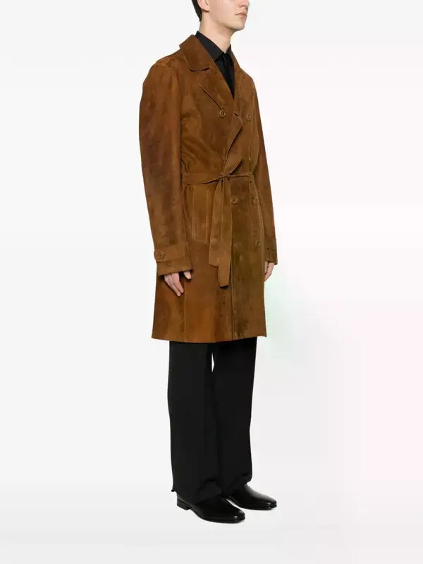 SALVATORE SANTORO Belted Double-breasted Coat