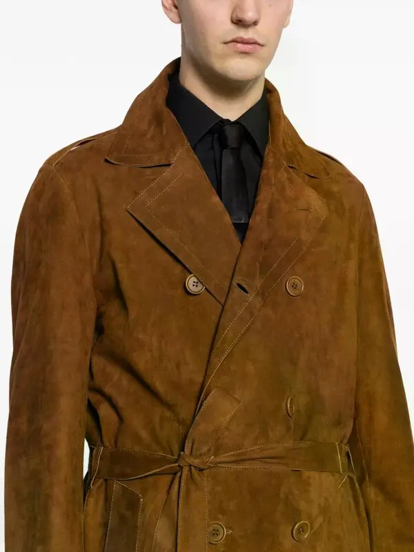 SALVATORE SANTORO Belted Double-breasted Coat