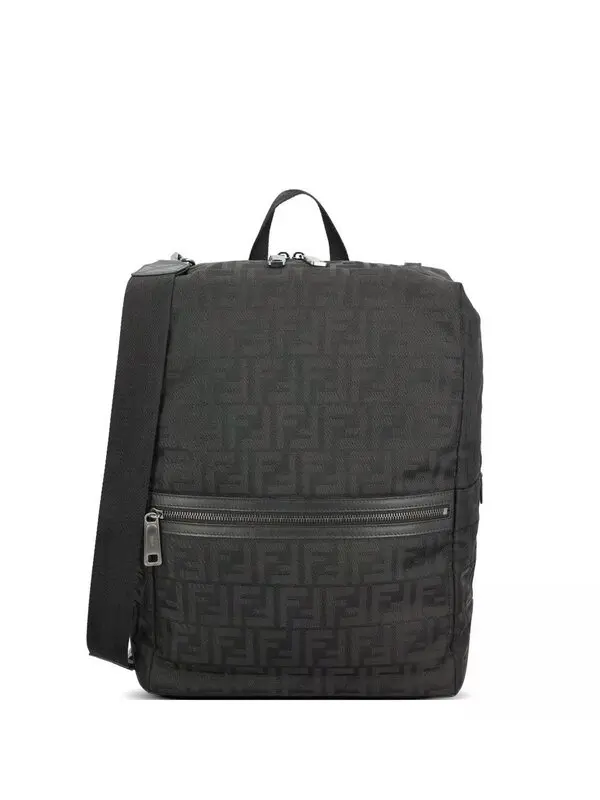 Fendi Ff-motif Zip Backpack - Black