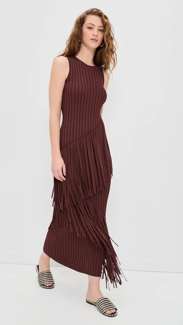 SIMONMILLER Spiral Knit Maxi Dress - Choco Brown