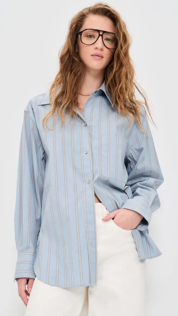 Vince Striped Stretch Shirt