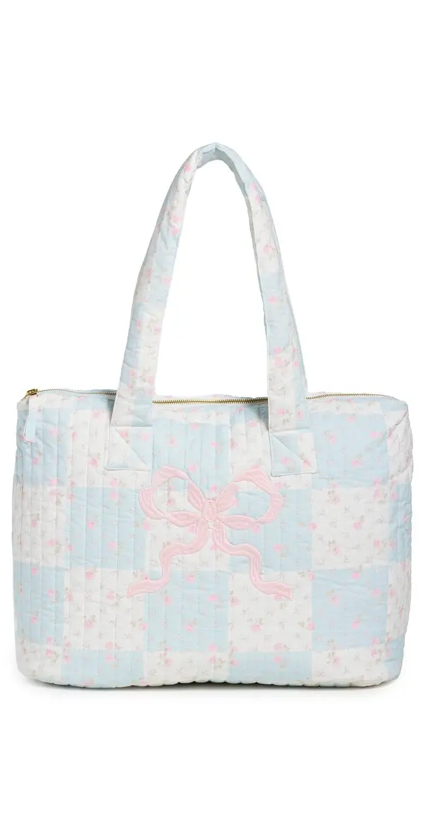 LoveShackFancy Aja Weekender Bag - Ivory Chapparal