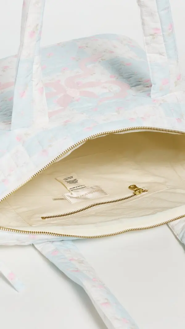 LoveShackFancy Aja Weekender Bag - Ivory Chapparal