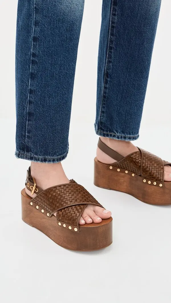 Farm Rio Woven Platform Sandals