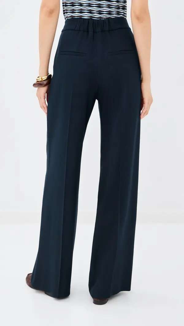 Veronica Beard Marbeau Wide Leg Pants - Navy