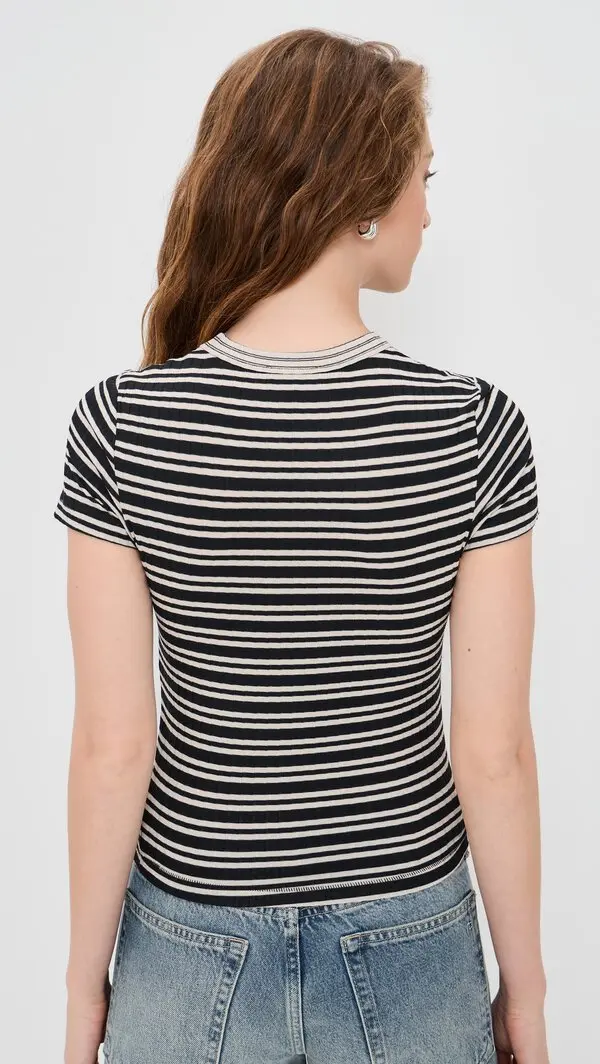 Rag & Bone Luca Stripe Contrast Tee - Ivblkm