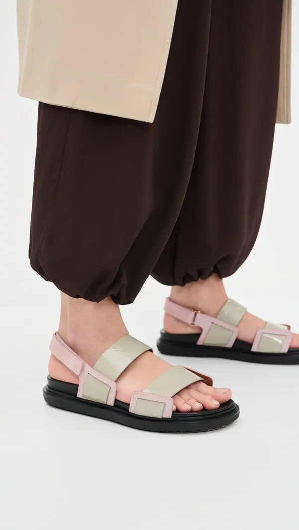 Marni Fussbett Sandals - Chalk/pink
