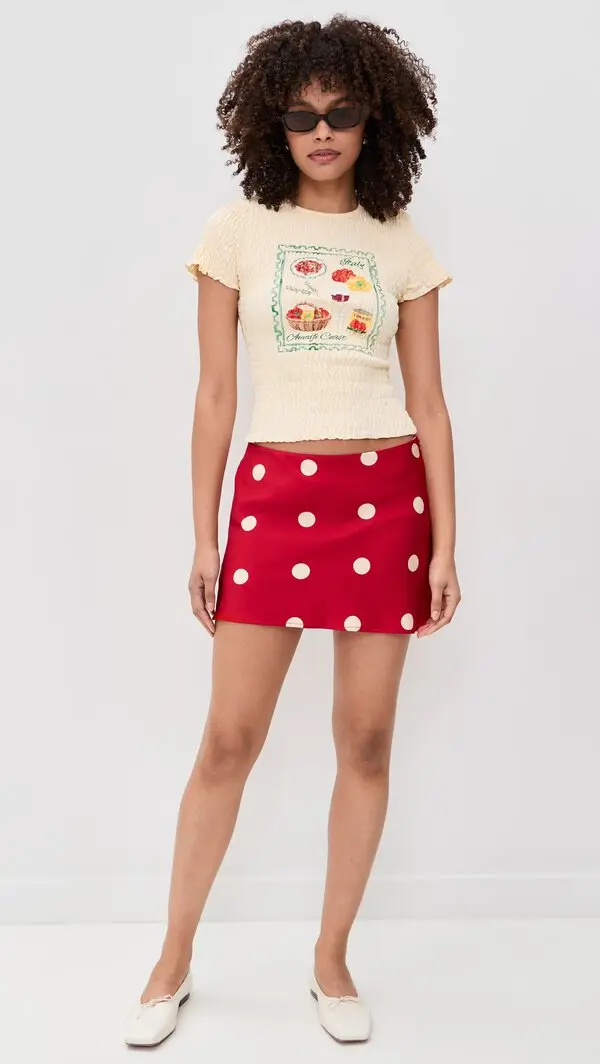 BAILEY ROSE Polka Dot Miniskirt
