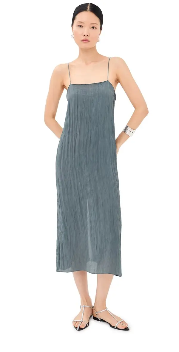 Tibi Crinkle Slip Midi Dress