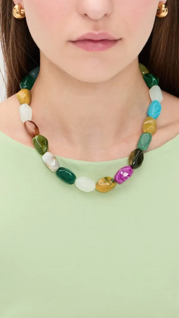 ADINA EDEN Gold Plated Chain & Bead Necklace