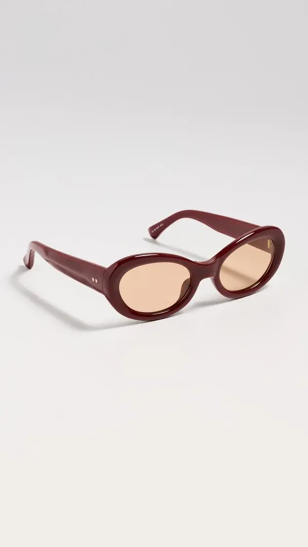Dries Van Noten Oval Frame Sunglasses - Red