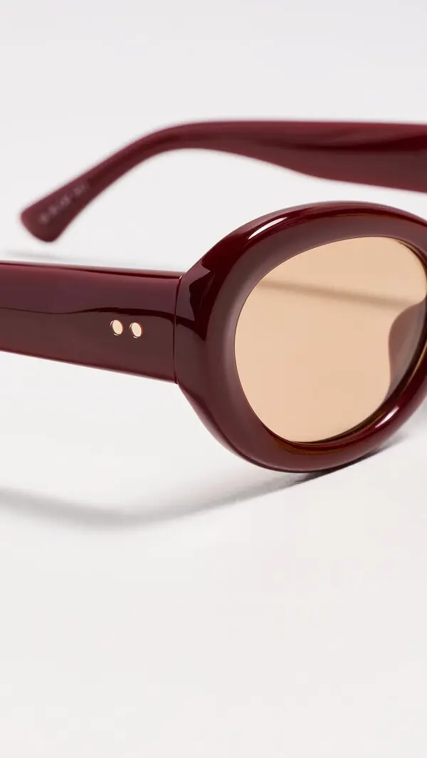 Dries Van Noten Oval Frame Sunglasses - Red