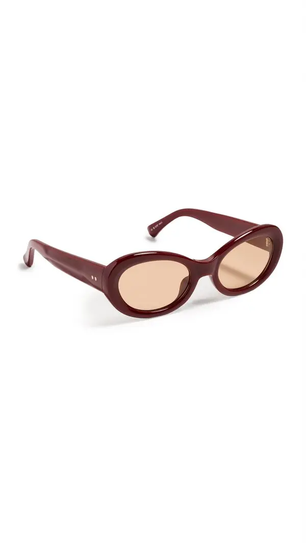 Dries Van Noten Oval Frame Sunglasses - Red