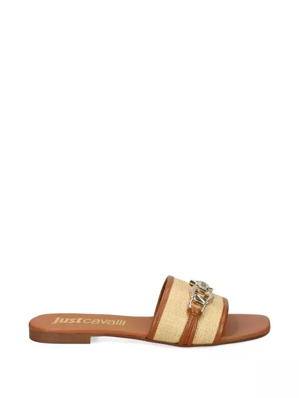 Just Cavalli Chain-embellished Woven Sandals