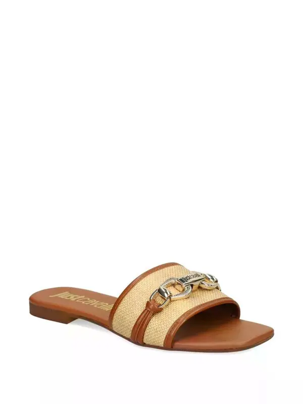 Just Cavalli Chain-embellished Woven Sandals