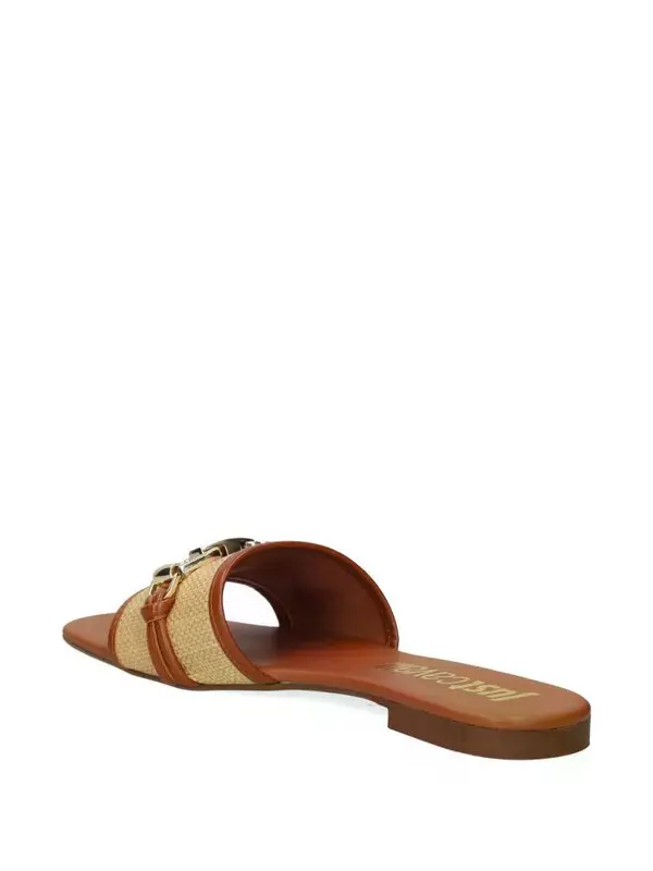 Just Cavalli Chain-embellished Woven Sandals