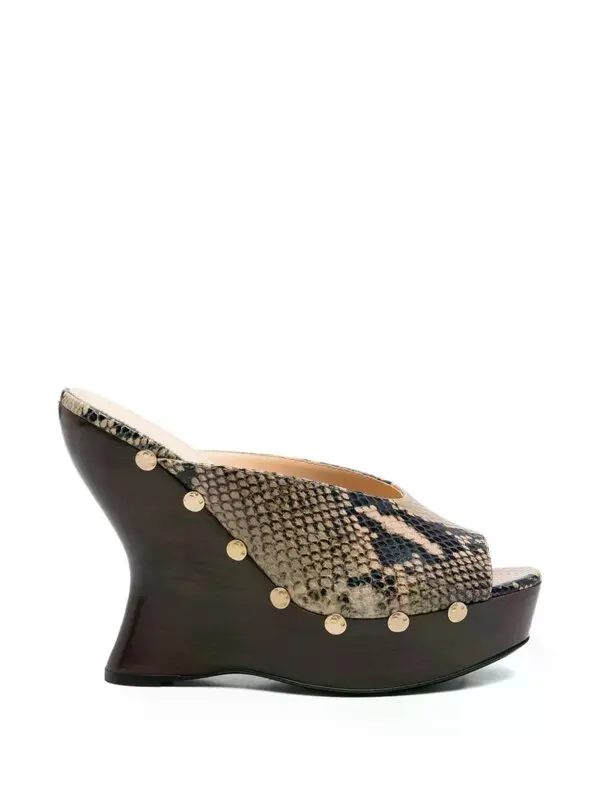 Magda Butrym Snakeskin Studded Platform Sandals