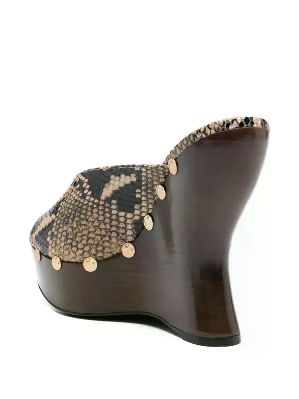 Magda Butrym Snakeskin Studded Platform Sandals