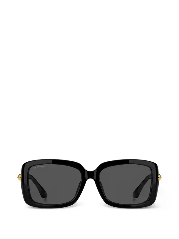 Etro Logo-detail Rectangle Sunglasses - Black