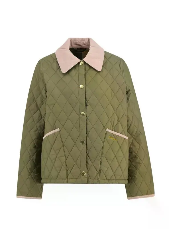 Barbour Liddesdale Diamond-quilted Jacket With Corduroy Collar