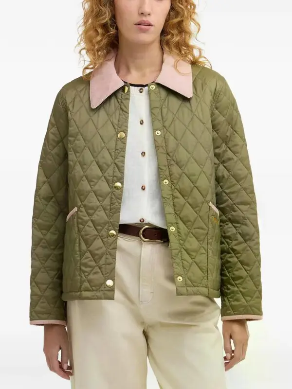 Barbour Liddesdale Diamond-quilted Jacket With Corduroy Collar