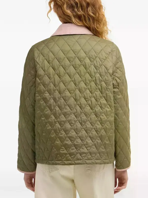 Barbour Liddesdale Diamond-quilted Jacket With Corduroy Collar