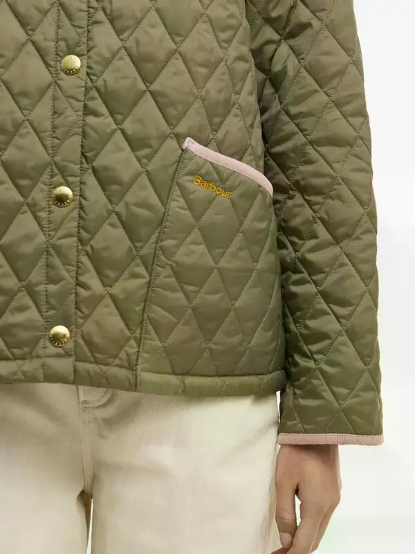 Barbour Liddesdale Diamond-quilted Jacket With Corduroy Collar