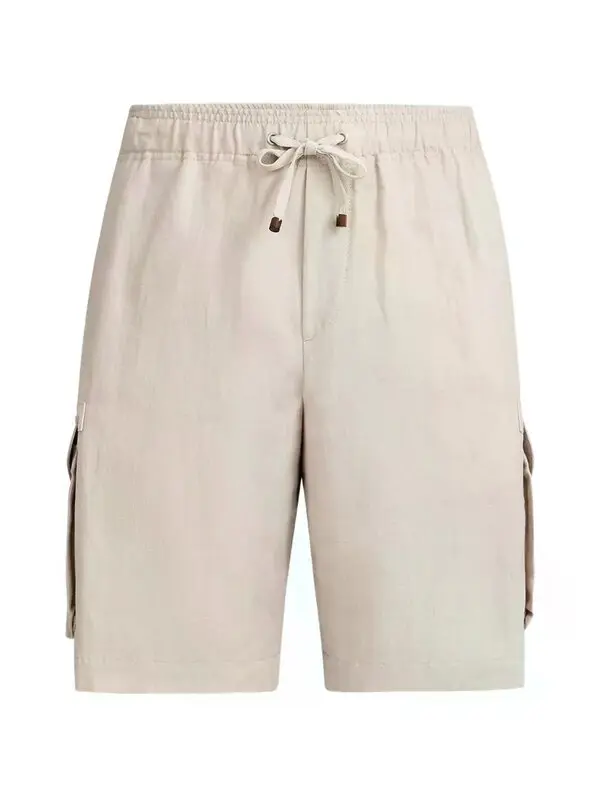 Brunello Cucinelli Linen And Cotton Drill Bermuda Shorts - Neutrals