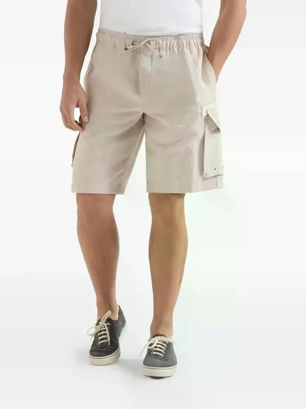 Brunello Cucinelli Linen And Cotton Drill Bermuda Shorts - Neutrals