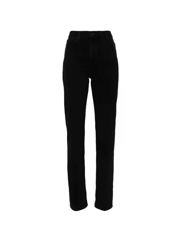 Saint Laurent Logo Patch Straight Jeans