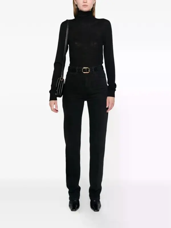 Saint Laurent Logo Patch Straight Jeans