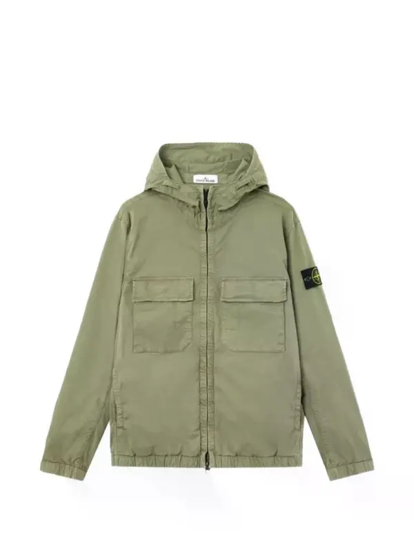 Stone Island Hooded Flap-pocket Jacket - Green