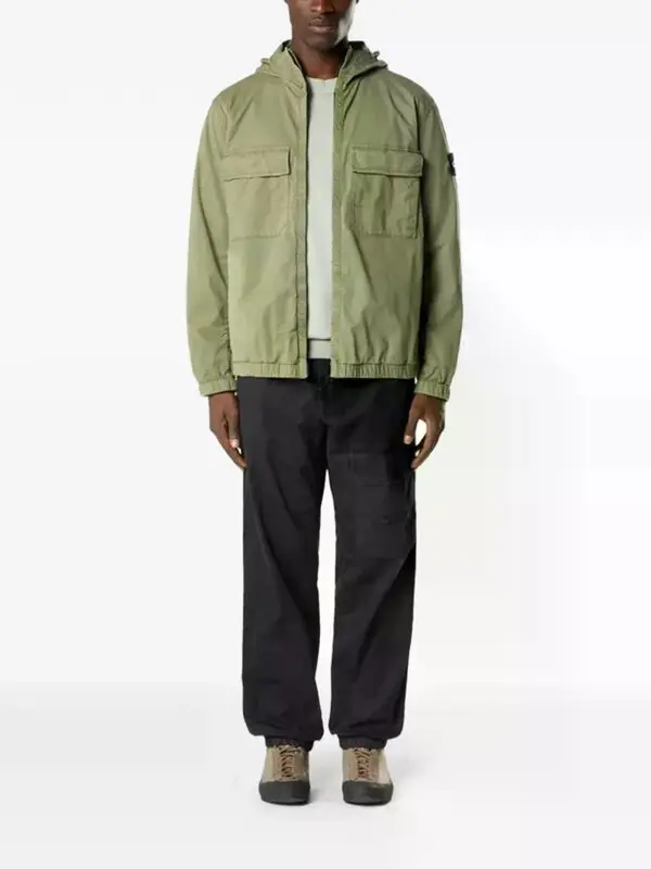 Stone Island Hooded Flap-pocket Jacket - Green
