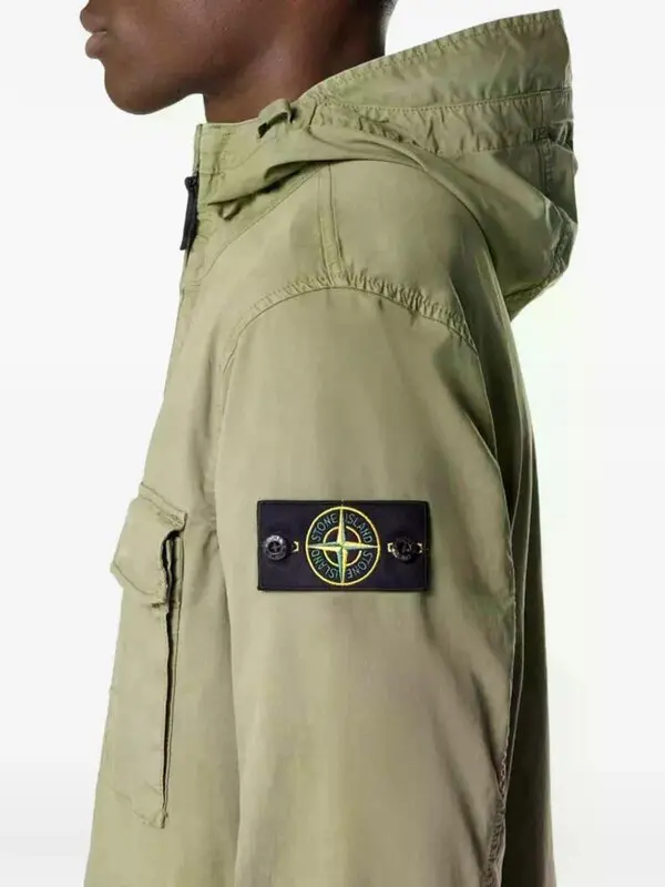 Stone Island Hooded Flap-pocket Jacket - Green