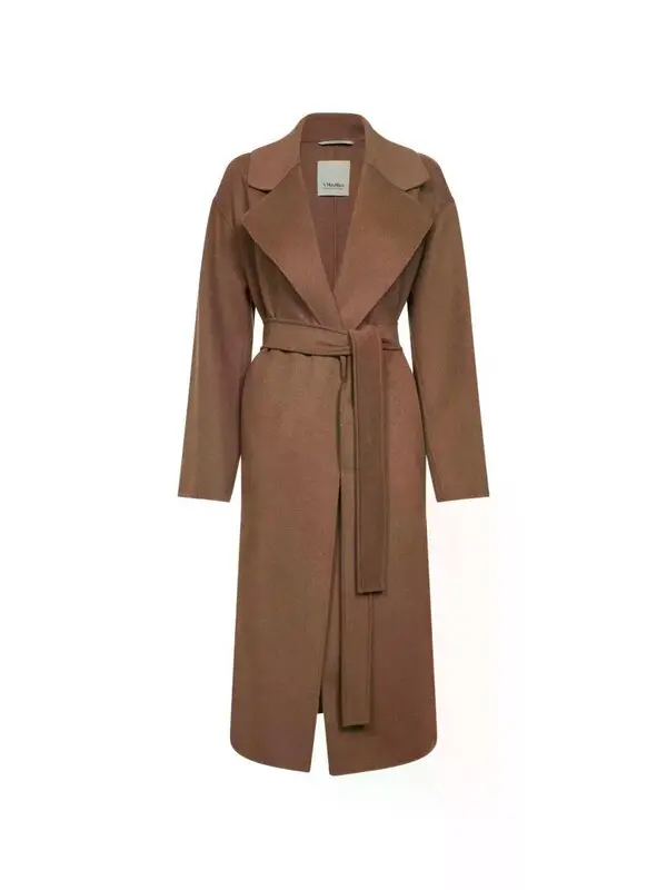 Max Mara Wide-lapel Belted Broadcloth Coat