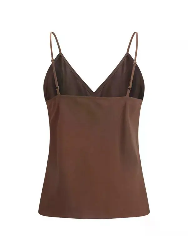 FORTE_FORTE V-neck Slip Tank Top - Brown