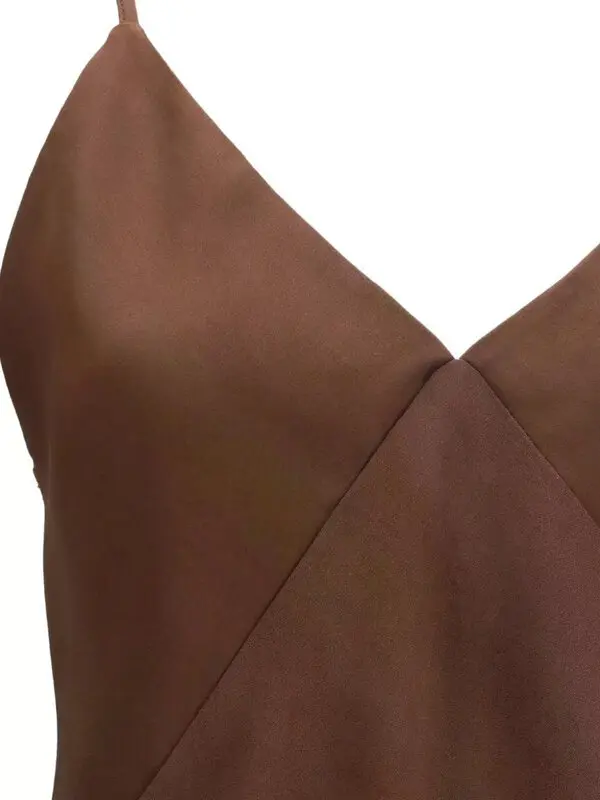FORTE_FORTE V-neck Slip Tank Top - Brown