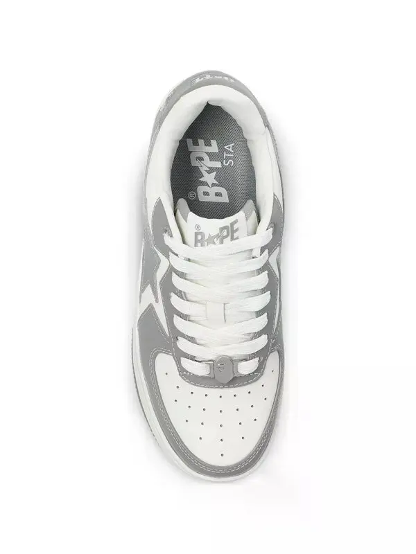 A BATHING APE Star Appliqué Leather Sneakers