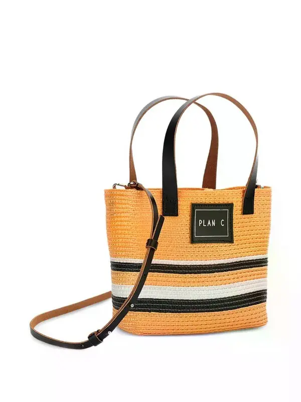 Plan C Woven Logo-patch Shoulder Bag