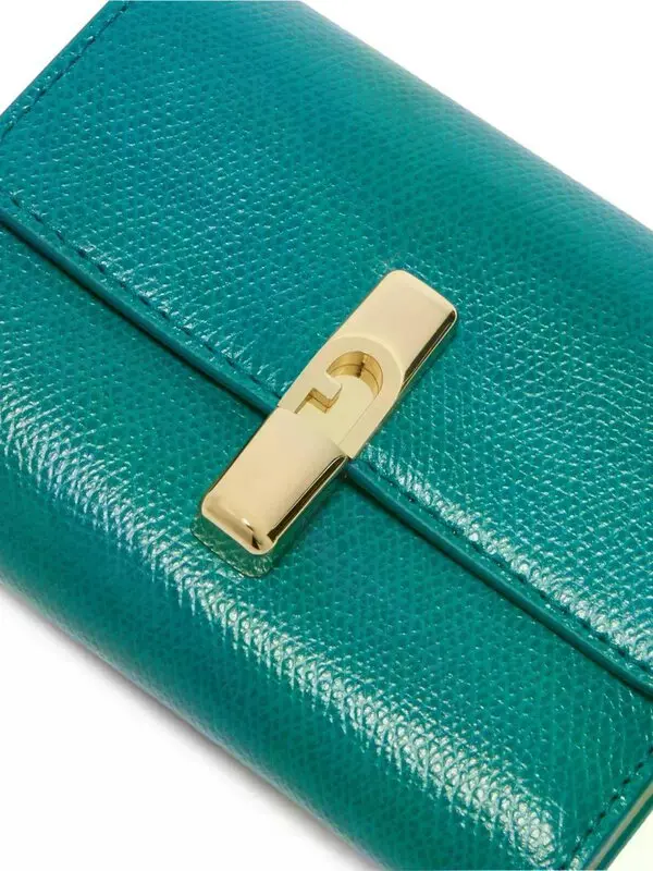 Furla Small Iride Grained-leather Compact Wallet - Blue