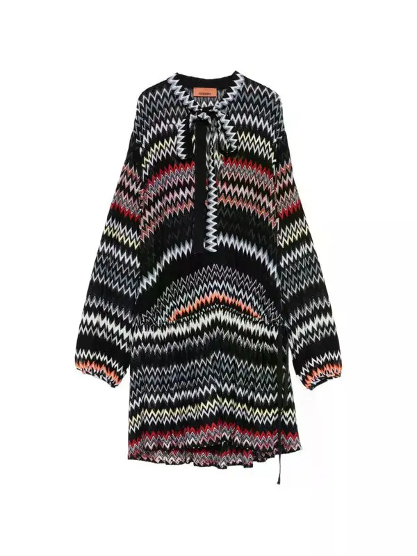 Missoni Chevron Pattern Mini Dress - Black
