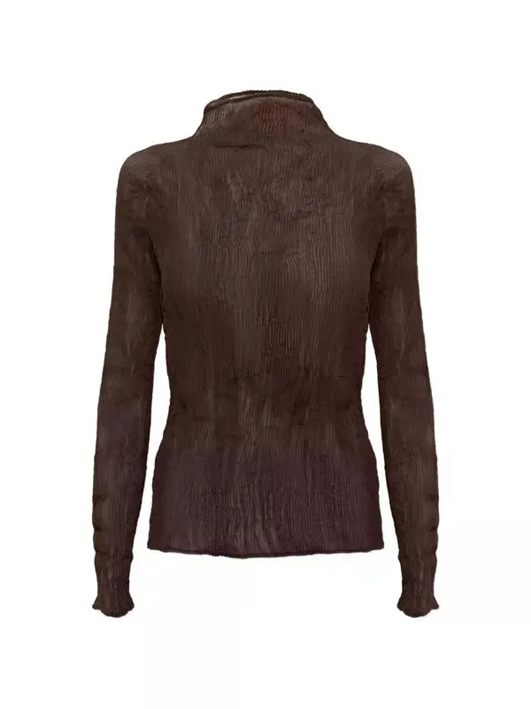 Issey Miyake High-neck Long-sleeved Top
