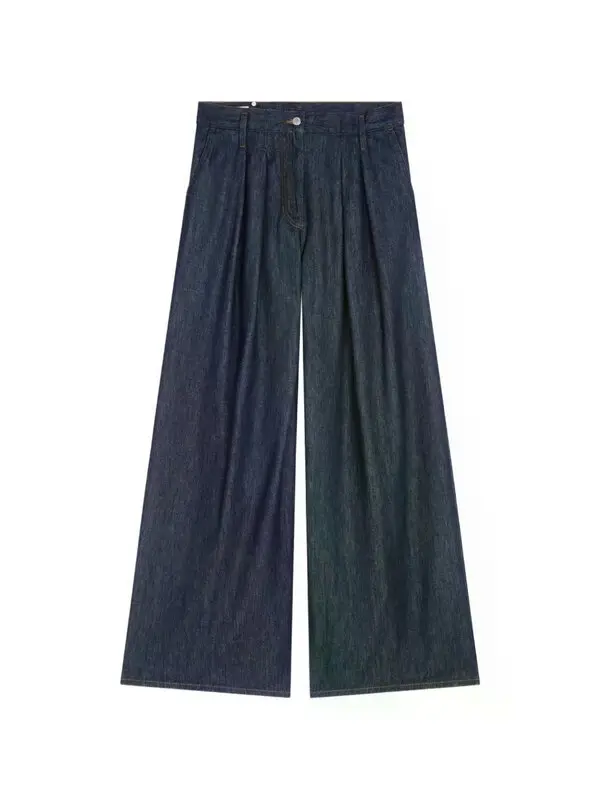 Dries Van Noten Pleated Wide-leg Jeans - Blue