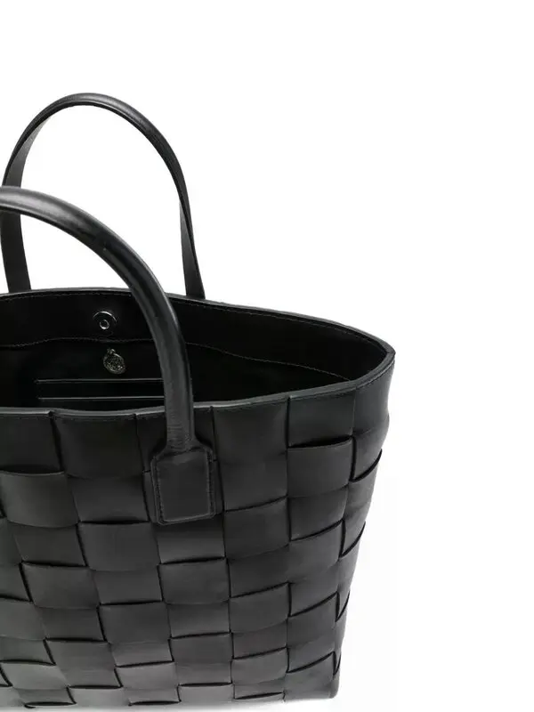 Dragon Diffusion Medium Pino Woven Top-handle Tote Bag - Black