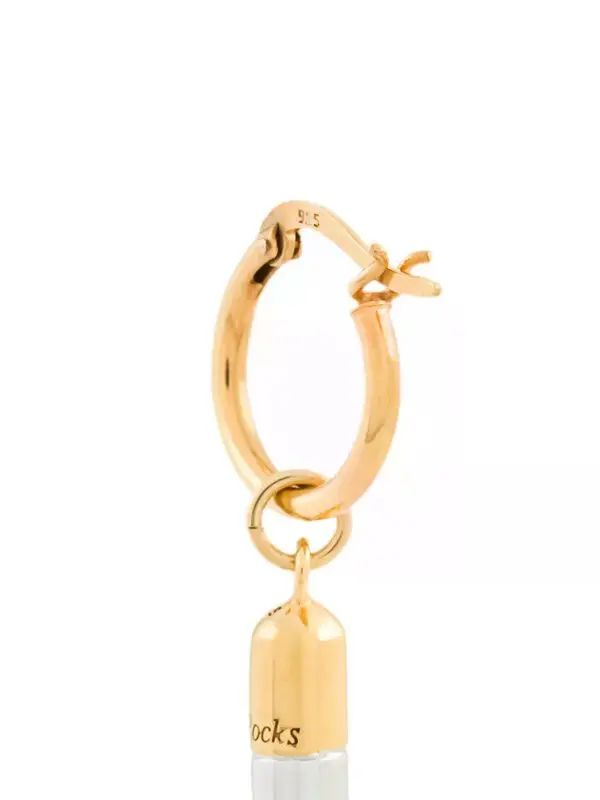 TRUE ROCKS Two-tone Pill Hoop Earring - Gold