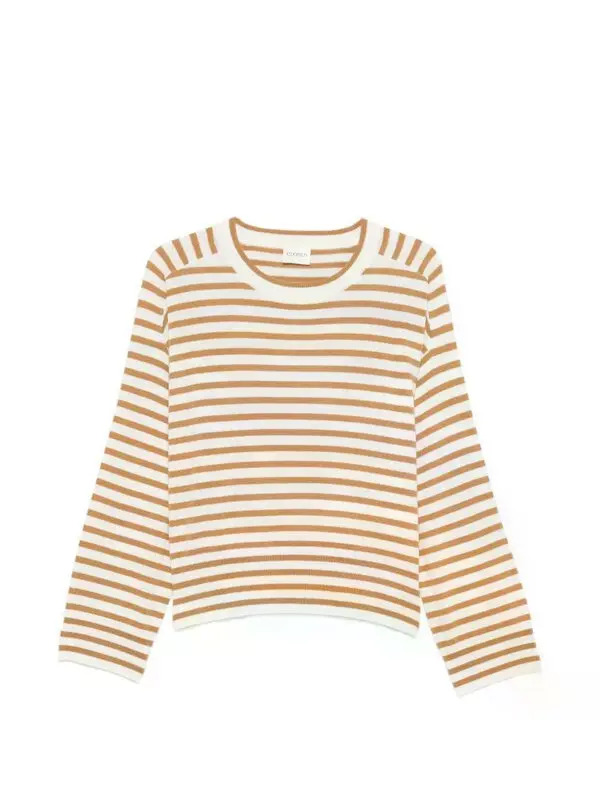 Closed Striped Cashmere Sweater - White